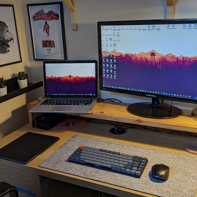 Rowlands Rustic Hand Built Monitor Shelf Stand - Etsy UK