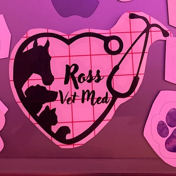 Veterinary Student Vinyl Decal | Vet Student Animal Silhouette Decal - Etsy