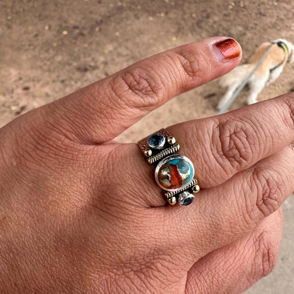 Natural Black Onyx Ring, 925 Sterling Silver Handmade Ring, Bohemian Designer Ring, Unique ...