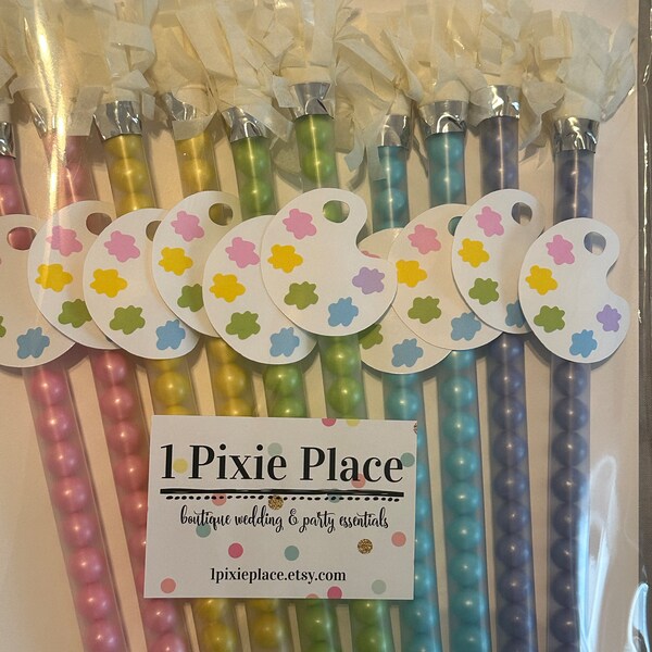 Paint Brush Candy Favors - Set of 10 - Art Party Favors, Paint Palette ...