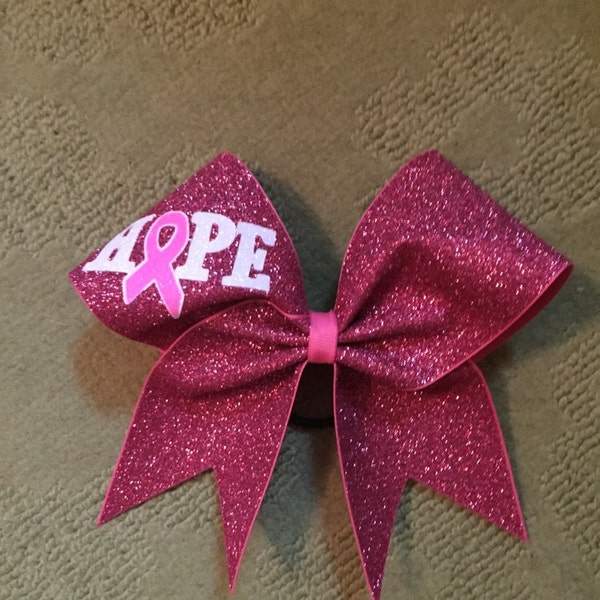 Hope Breast Cancer Awareness Glitter Bow - Etsy