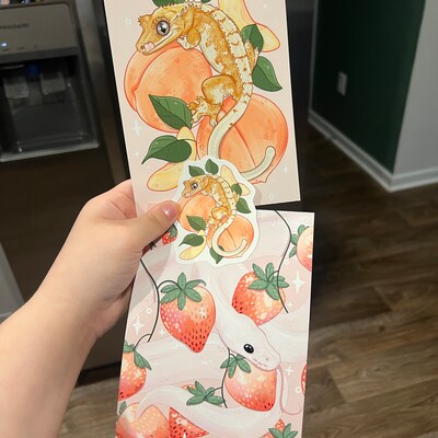 Leopard Gecko Fruit Flavored Milk Stickers Reptile - Etsy