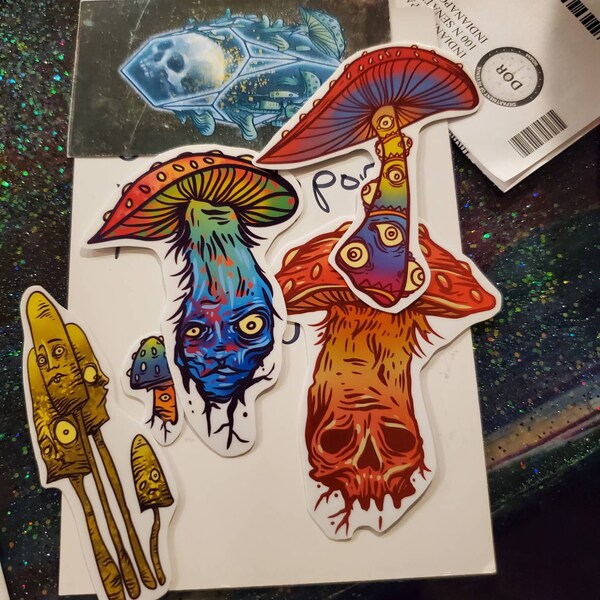 A Couple of Fungis Vinyl Sticker Pack Free Shipping Mushroom Stickers ...
