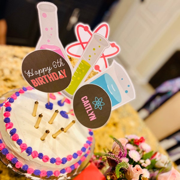 Science Birthday Centerpieces, Girls Science Party Centerpieces ...