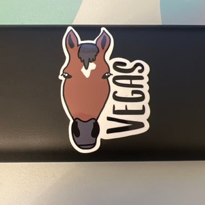 Custom Horse Head Sticker With Name Waterproof Vsco Laptop - Etsy