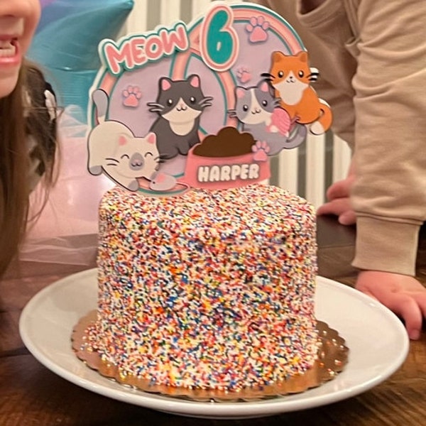 Custom Kitten Cake Topper/ Cat Party - Etsy