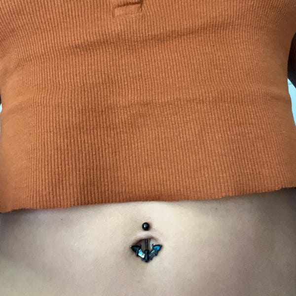 14G Bat Halloween Belly Ring/belly Button Ring/belly Piercing/belly ...