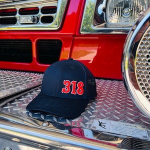 Fire Fighter Department, Fire & Rescue Trucker Cap, Puff Embroidery ...