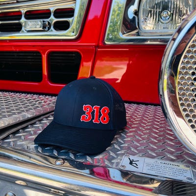 Fire Fighter Department, Fire & Rescue Trucker Cap, Puff Embroidery ...