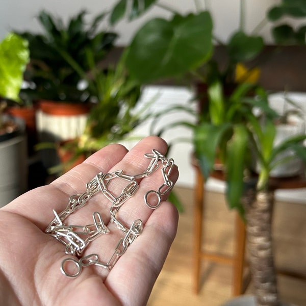 Carabiner Necklace Jewelry, Link Bar Carabiner Lock Chain, 925 Silver ...