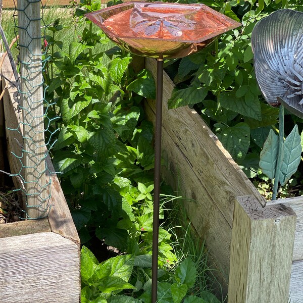 Hexagonal Copper Birdbath Bee Fountain for Pollinator Gardens - Etsy