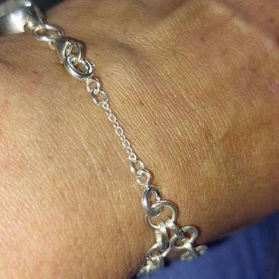 925 Sterling Silver Extender Safety Trace Chain , 2 X Bolt Ring Clasps ...