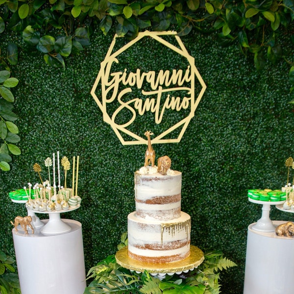 Custom Name Sign Backdrop, Geometric Name Sign Wood, Wedding Backdrop ...