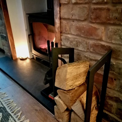 York Log Store Large Indoor Log Store Steel Fireplace Log - Etsy UK