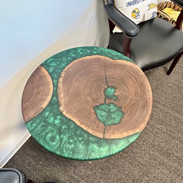 Custom Live Edge 36" Round Walnut | Cherry Burl | Maple | Bistro Table ...