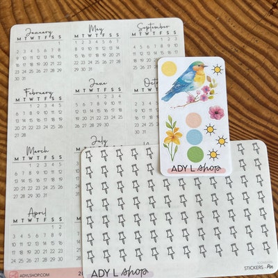 Stickers Months of the Year Handwritten 3 Different - Etsy