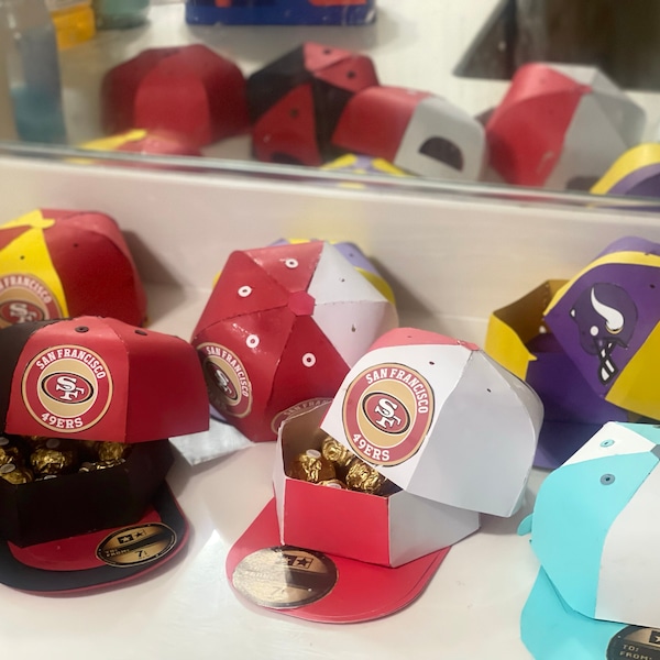 Baseball Cap Box SVG File 3D Gift Box Favour Box Favor SVG Template Dxf ...
