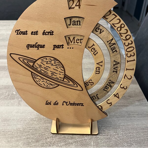 Circle Perpetual Calendar for Wall or Desk Watermill - Etsy