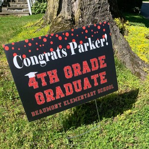 Elementary Graduation Yard Sign 18x24 Size Elementary Graduate Middle ...