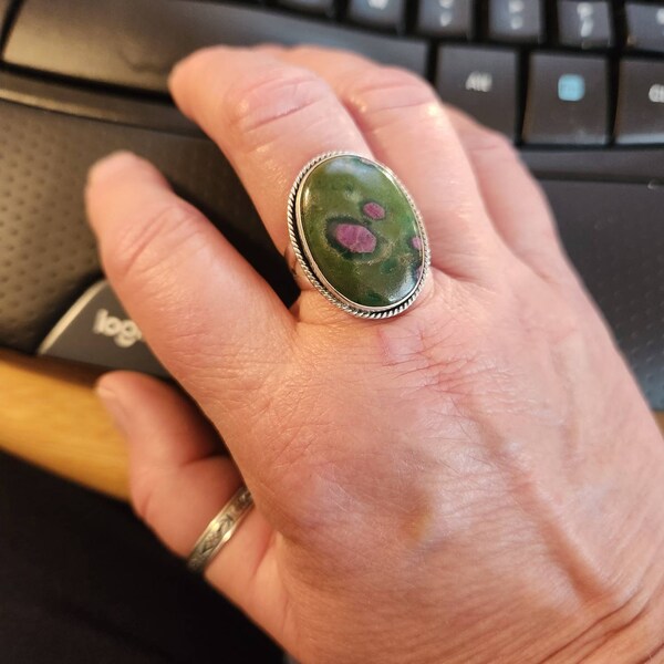 Ruby in Fuchsite Ring - Choose Your Stone - Sterling Silver Boho Ring ...