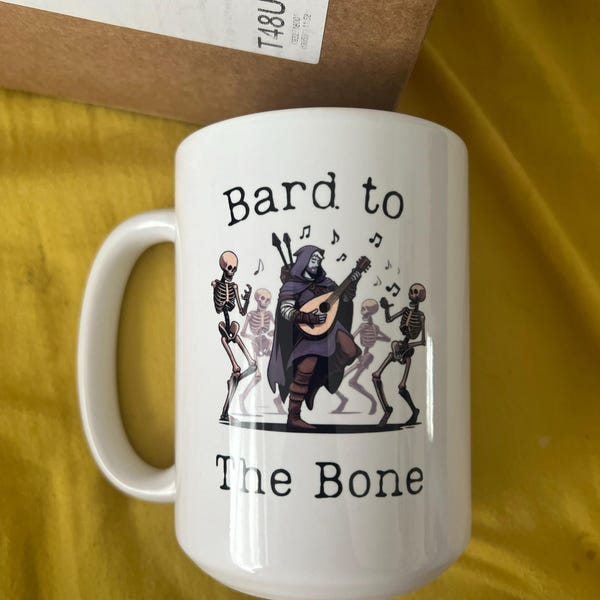 Dnd Mug Coffee Cups, 11oz, 15oz Bard to the Bone Gift for Dungeon Game ...