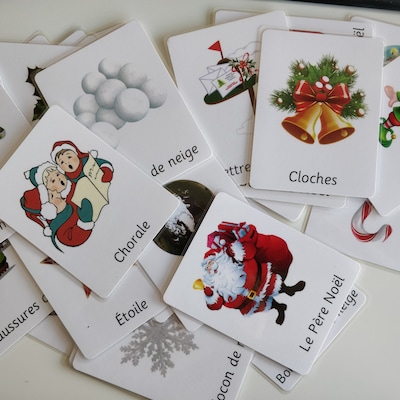 CHRISTMAS Vocabulary 40 Editable Montessori Cards Flash Cards ...