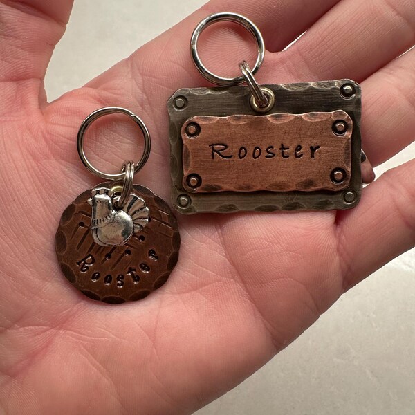 Large Dog Tag - Personalized Pet ID Tag With Hand Stamped and Engraved ...