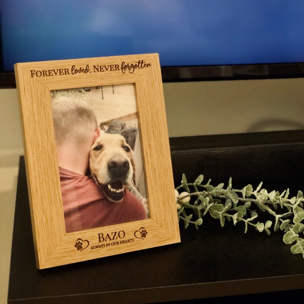 Personalised Dog Memorial Photo Frame Keepsake Engraved Forever Loved ...