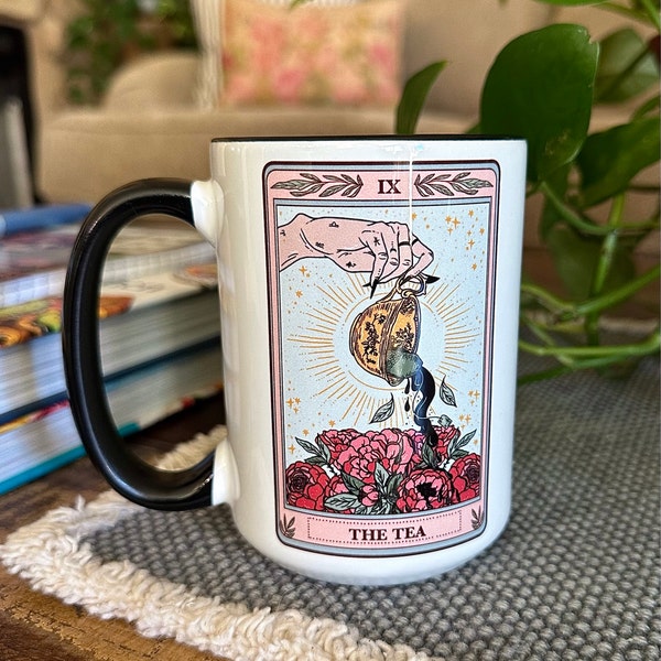 The Tea Tarot Card Mug, Spill the Tea Mug, Occult Tarot Card Tea Mug ...