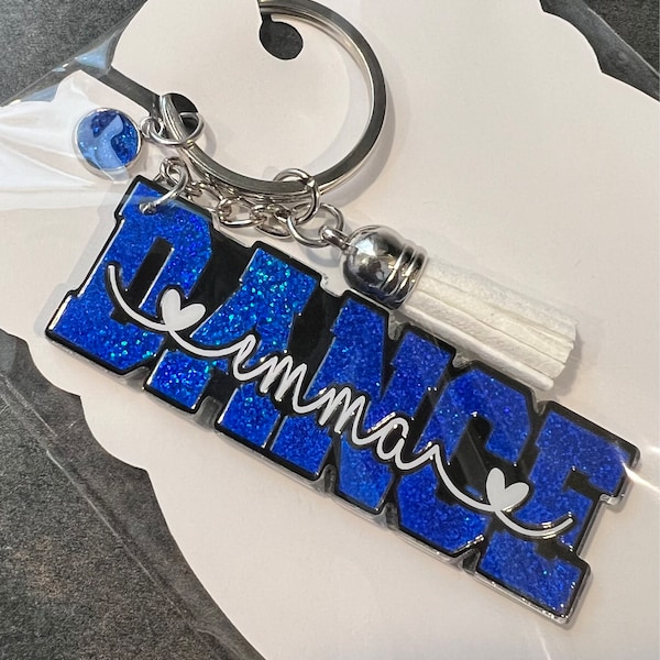 Personalized Dance Keychain • Dancer Keychain • Dance Gift • Dance Bag ...
