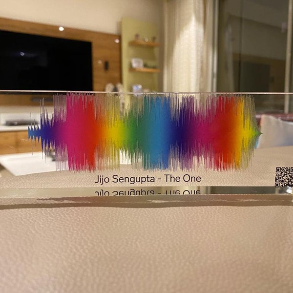 Sound Wave Block - Personalised Sound Wave Audio or Song Acrylic Block ...