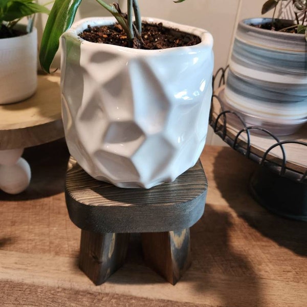 Solid Wood Rustic Plant Stand / Riser / Farmhouse Decor 5in Wide X 5in ...