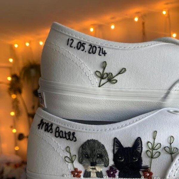 Blue Floral Embroidered Converse Pattern PDF | DIY Download Shoe ...