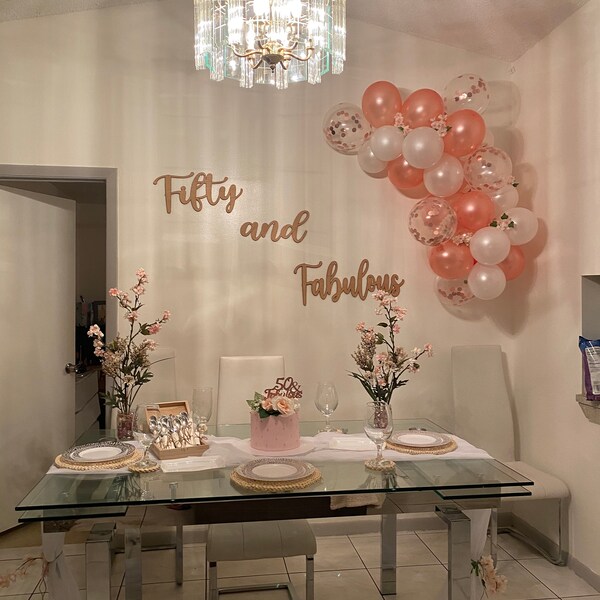 Fifty and Fabulous, Happy Birthday Sign, 50th Birthday Sign, 10 Inch ...