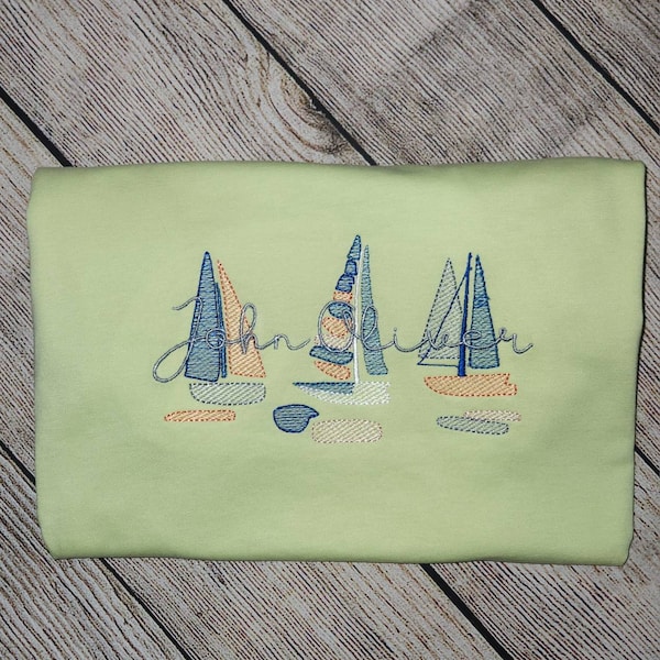 TBBC Inspired Sailboats Machine Embroidery Design File Digital Download ...