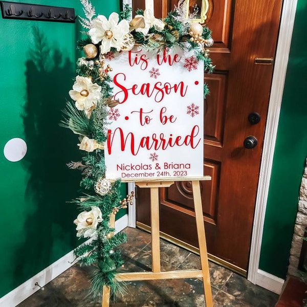 Tis the Season to Be Married Decal for Wedding Sign Making Christmas ...
