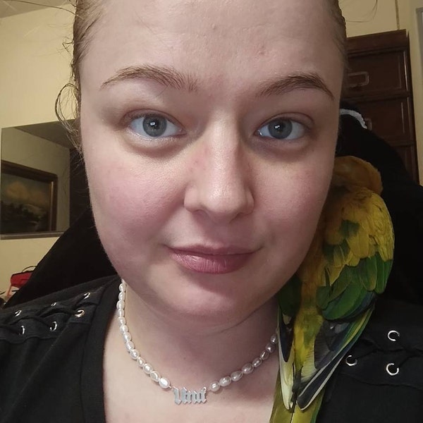 Personalized Pearl Name Necklace, Gothic Name Pearl Necklace, Custom ...