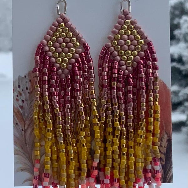 Bead Graph & Color Codes for 10 Odoti Fringe Earring Variations, Ombre ...