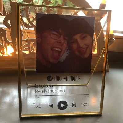 Custom Couple Music Glass Frame, Custom Song Frame Best Friend Song ...