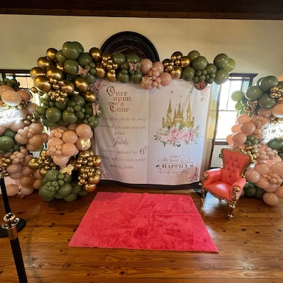 Vintage Storybook Birthday Backdrop Elegant Unique Princess Open Book ...