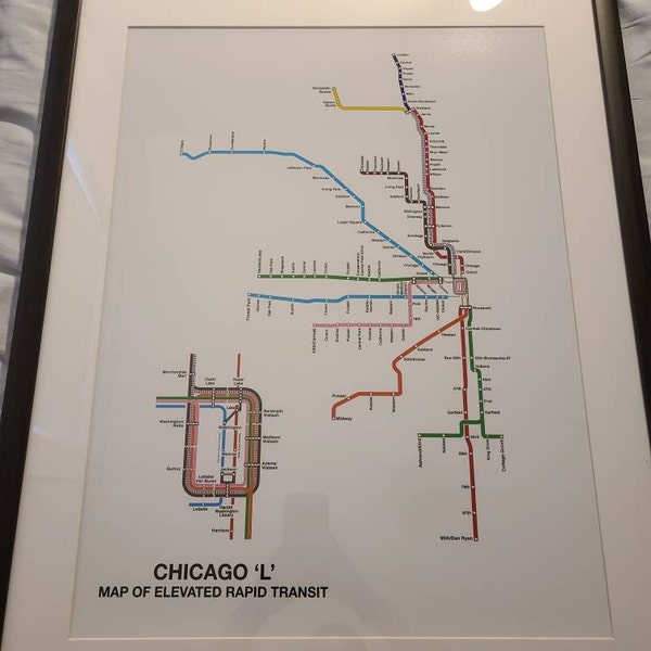Chicago CTA Map - Etsy