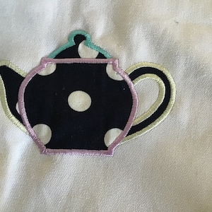 Teapot Applique Embroidery Design. Teapot Embroidery Design. Tea Time ...