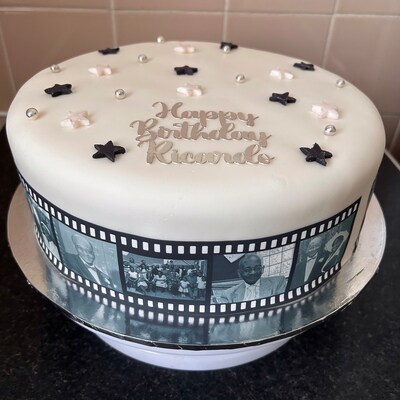 Edible Film Reel Icing Cake Wrap Pre Cut. 3 Strips per Sheet 5 Photos ...