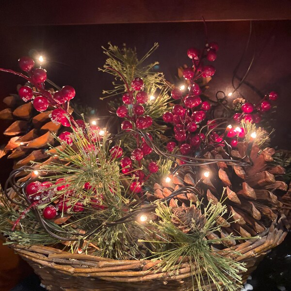 100 Count Light String / Strand / Set Brown Cord Clear Teeny Rice Light ...