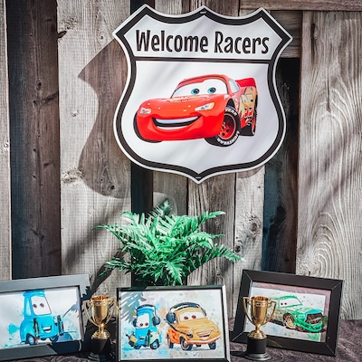 CARS Birthday Sign, Cars Door Sign, Instant Download, Cars Party Sign ...