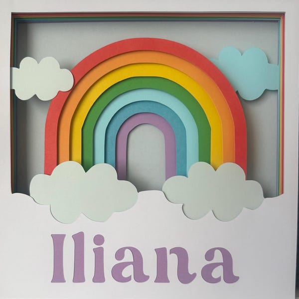 3D Custom Name Shadow Box, Rainbow Svg, Files for Cricut and Silhouette ...