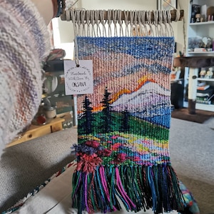 Handmade Tapestry Majestic Mountains Wall Decor Weaving Landscape Wall ...