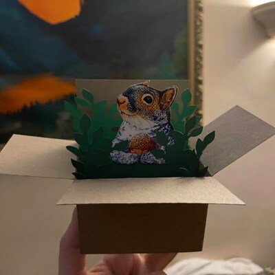 Squirrel Card. Personalised 3D Box Card For Birthday, Mothers or ...