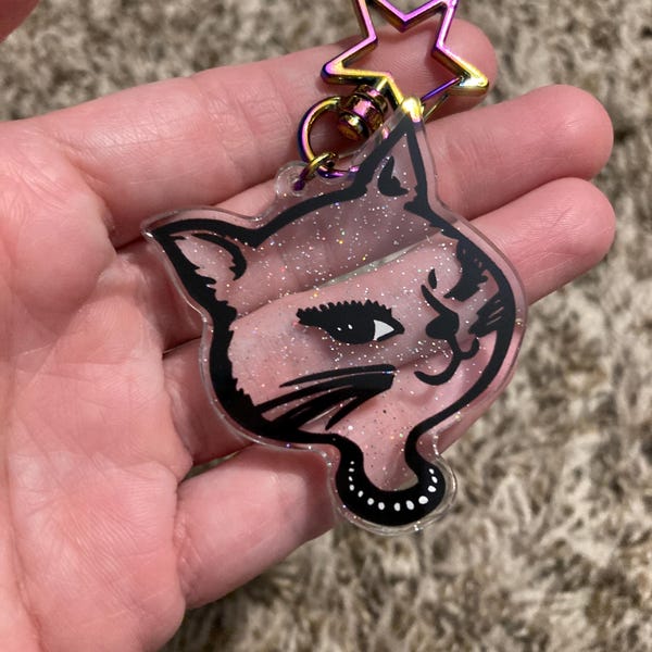 Retro 90s Holo Winking Cat Patch - Kitty Cat Patch - Vintage Winking ...