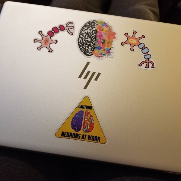 Floral Brain Sticker for Laptop, Brain Cancer Survivor Gift ...